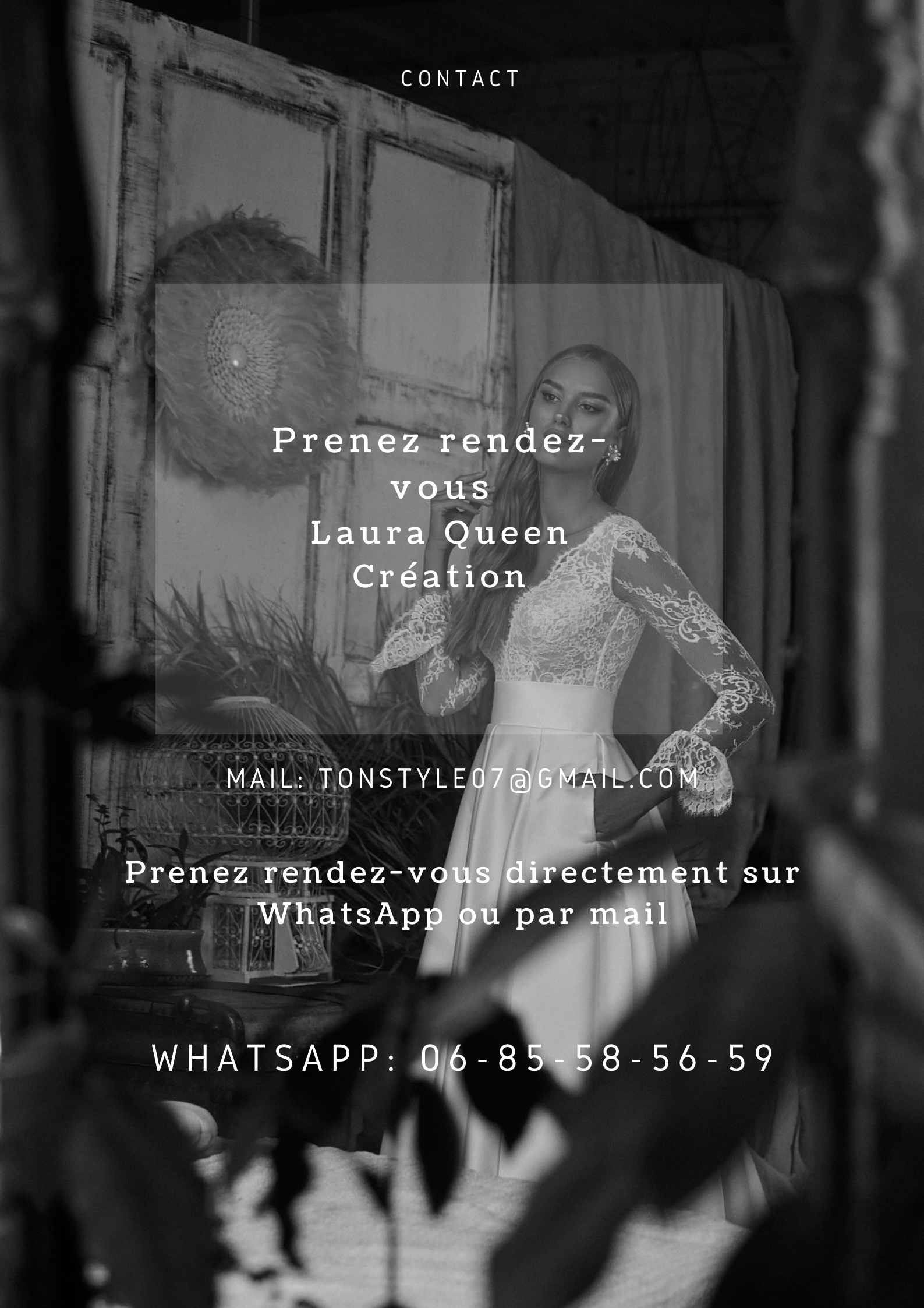 Contact Laura Queen Création Robe de mariée sur-mesure Gard